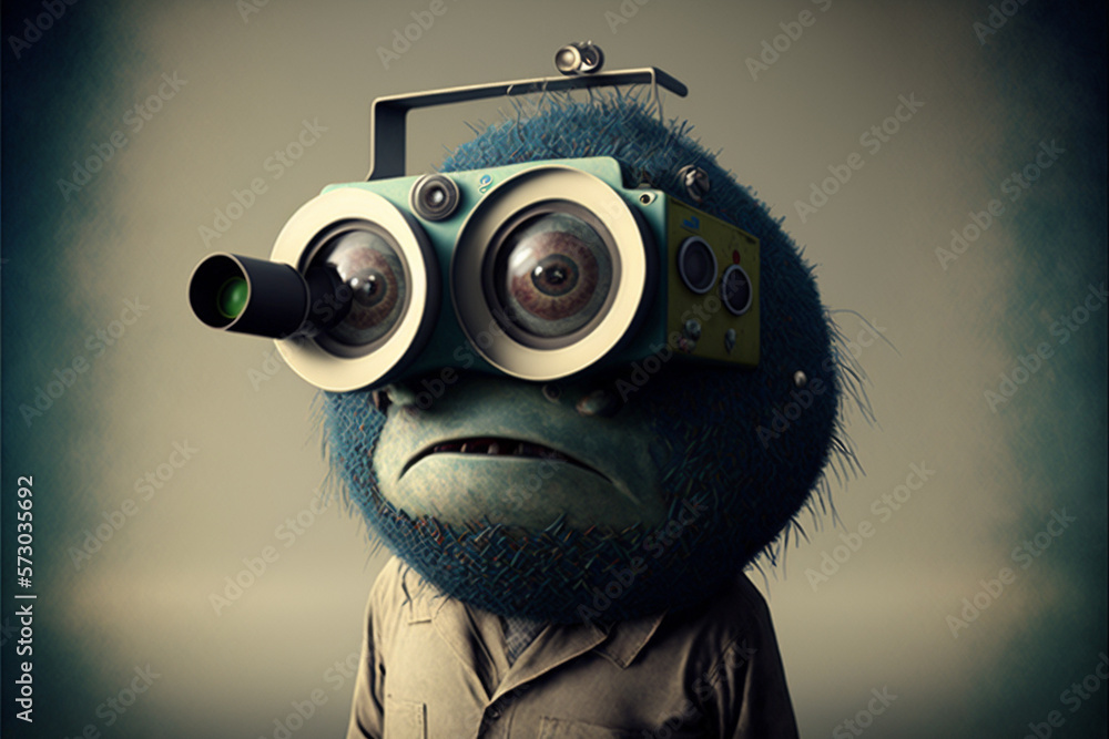 Cartoon Cameraman Concept: High-Tech Digital Device AI-Generated ...