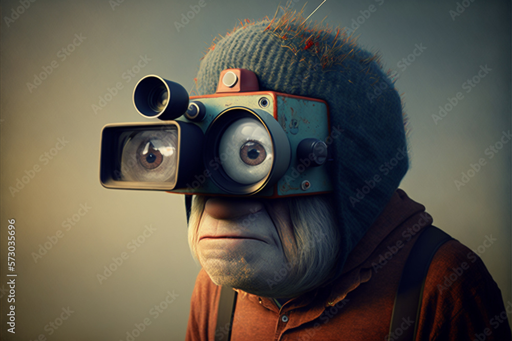 Cartoon Cameraman Concept: High-Tech Digital Device AI-Generated ...