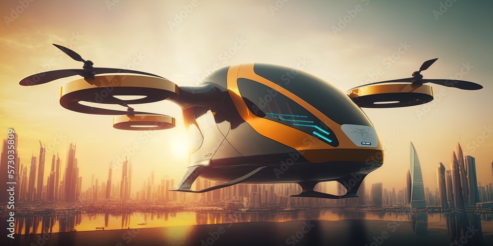 Future of urban air mobility, city air taxi, UAM urban air mobility ...