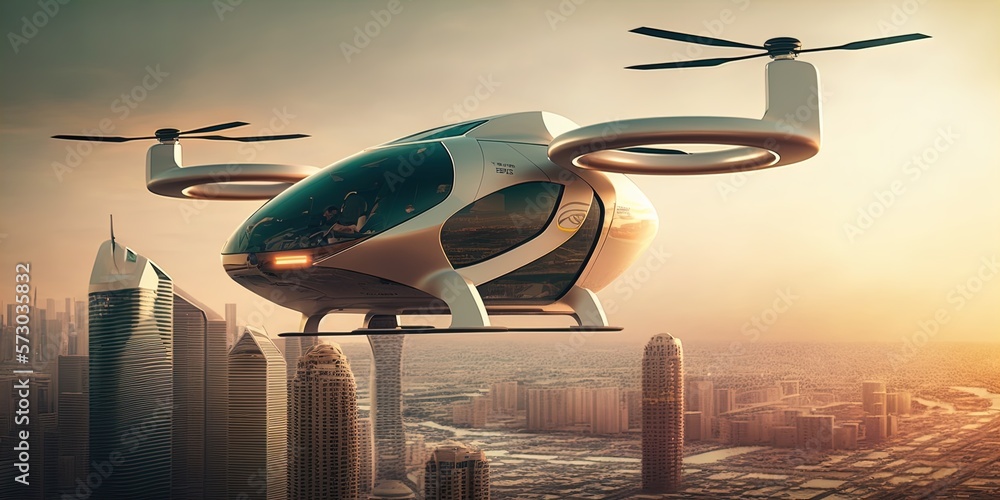 Future of urban air mobility, city air taxi, UAM urban air mobility ...