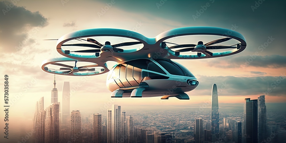 Future of urban air mobility, city air taxi, UAM urban air mobility ...