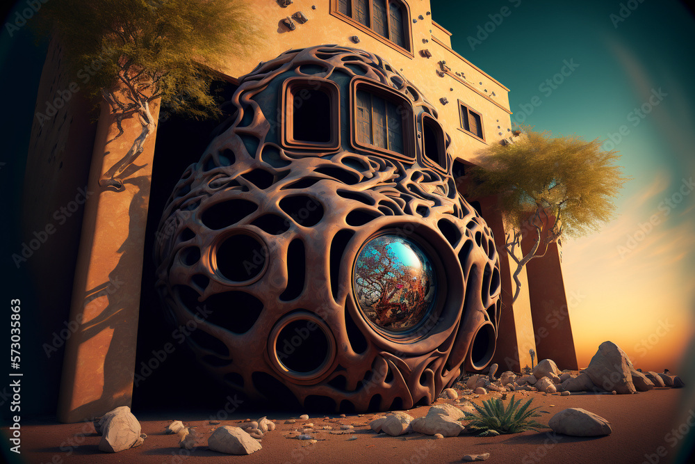Psychedelic Futuristic Camera Building: High-Tech Digital Device AI ... Psychedelic Futuristic Camera Building: High-Tech Digital Device AI ...