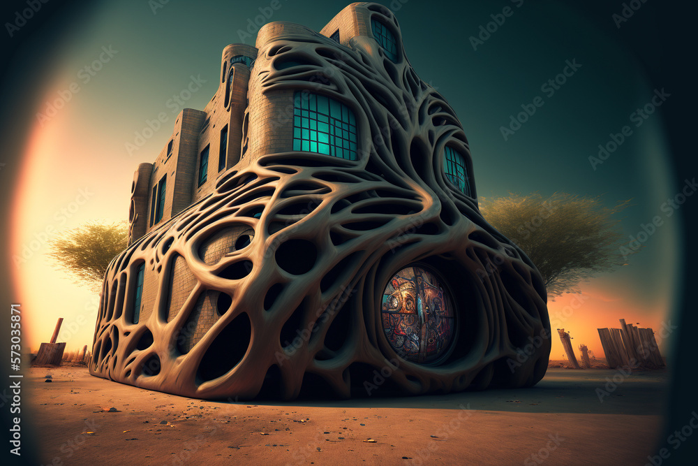 Psychedelic Futuristic Camera Building: High-Tech Digital Device AI ... Psychedelic Futuristic Camera Building: High-Tech Digital Device AI ...