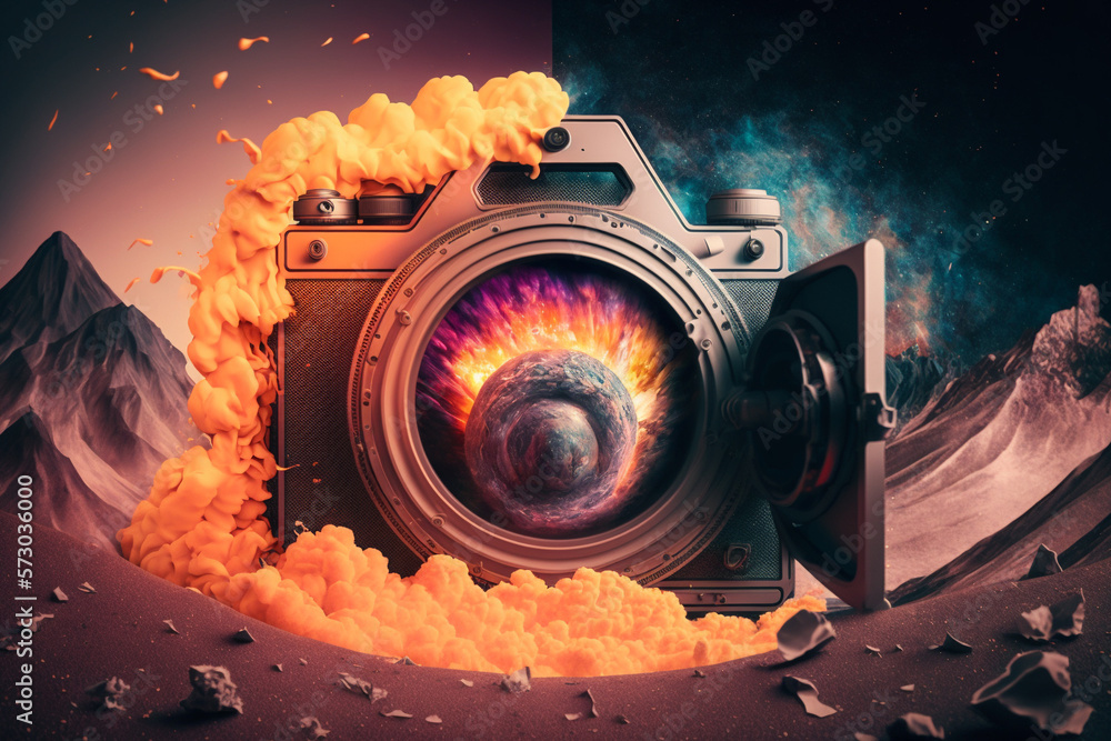 Psychedelic Futuristic Camera: High-Tech Digital Device AI-Generated ...