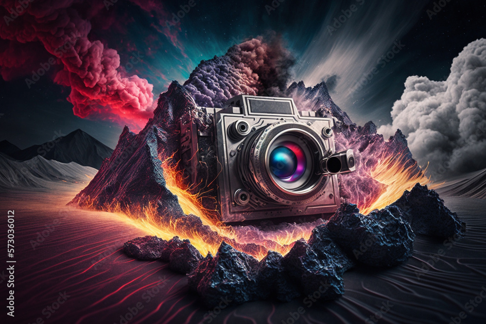 Psychedelic Futuristic Camera: High-Tech Digital Device AI-Generated ...