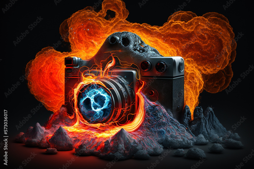 Psychedelic Futuristic Camera: High-Tech Digital Device AI-Generated ...