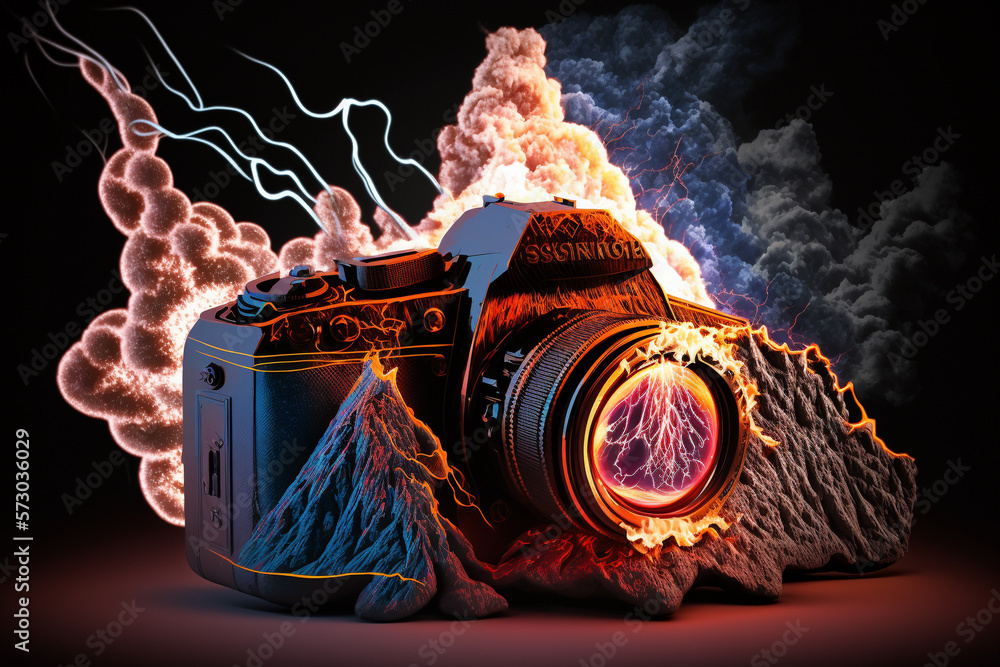 Psychedelic Futuristic Camera: High-Tech Digital Device AI-Generated ...