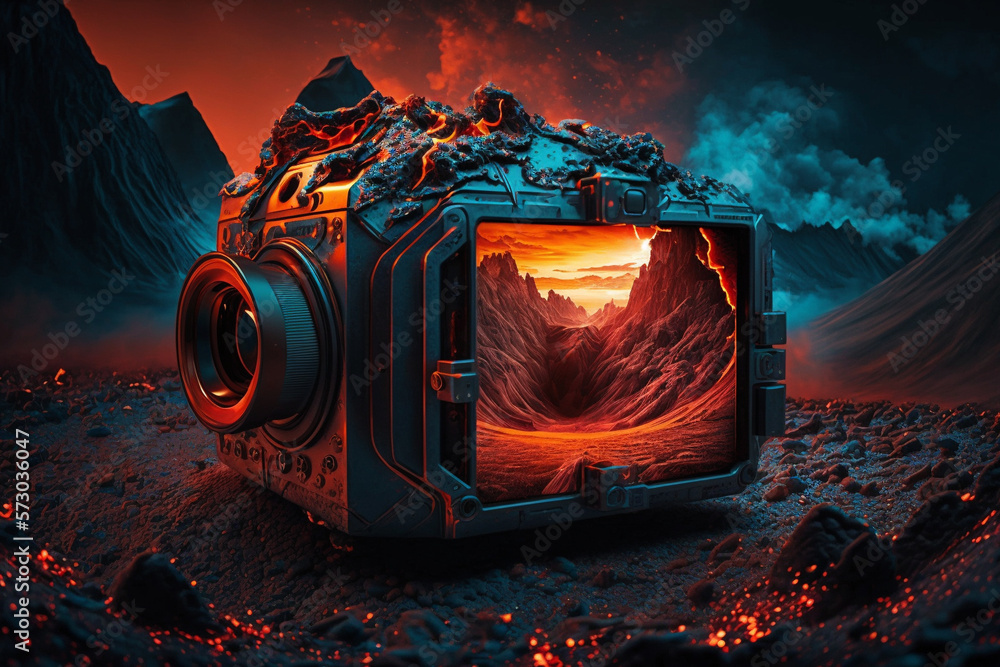 Psychedelic Futuristic Camera: High-Tech Digital Device AI-Generated ...
