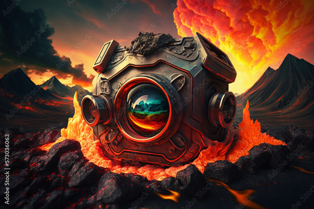 Psychedelic Futuristic Camera: High-Tech Digital Device AI-Generated ...