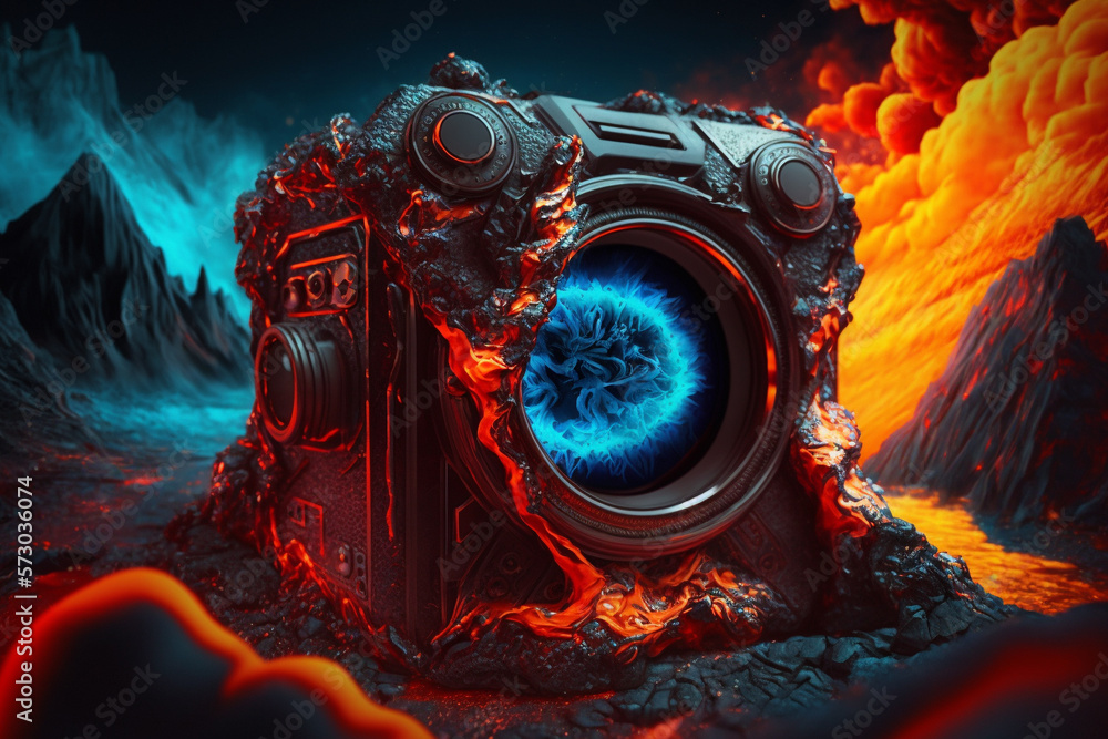 Psychedelic Futuristic Camera: High-Tech Digital Device AI-Generated ...