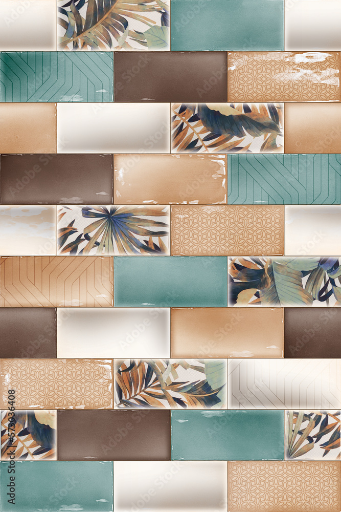 Multicolor Digital Wall Tile Decor For interior Home or Ceramic wall ...