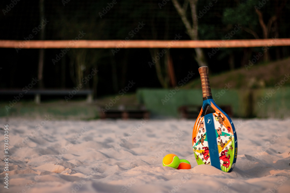 Kids beach tennis racket. Beach tennis for children Stock Photo | Adobe ...