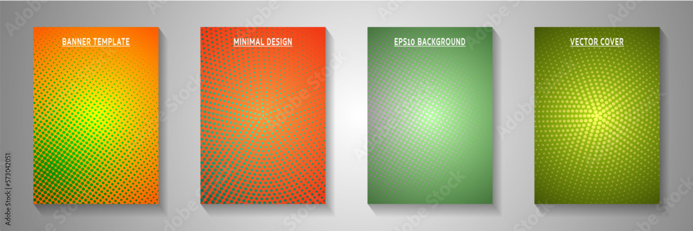 Minimalist dot faded screen tone cover page templates vector collection ...