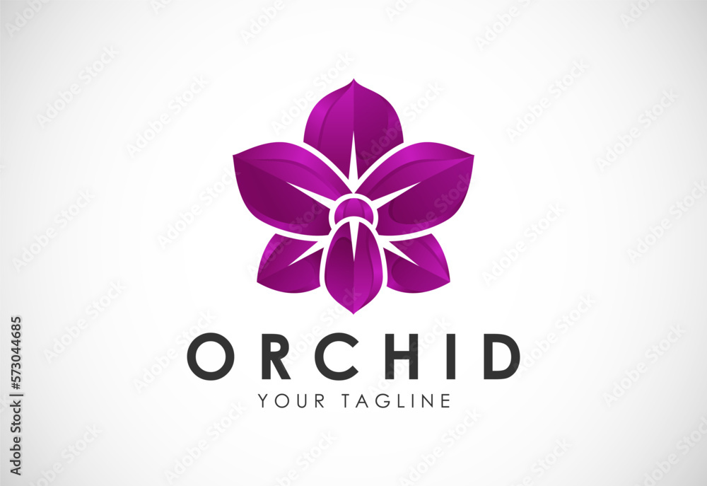 Colorful Orchid flower logo design template vector Stock Vector | Adobe ...