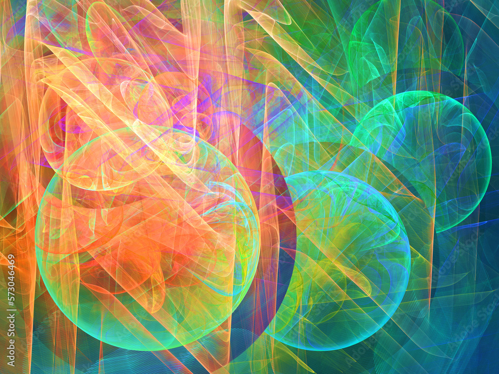 Creación de arte abstracto digital compuesto de trazos circulares en ...