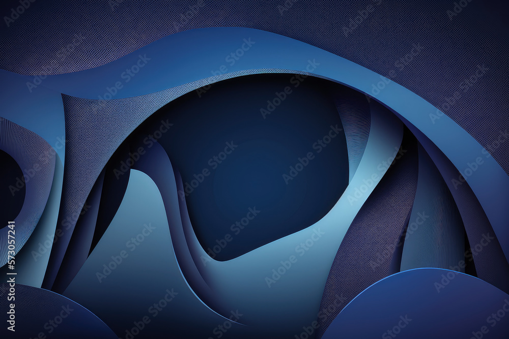 Dark navy blue abstract gradient background with overlapping shapes ...