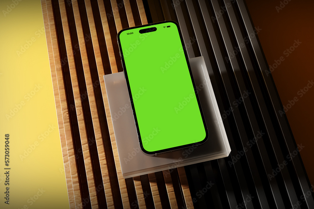 3d render illustration of apple iphone 14 pro mockup ui app display ...