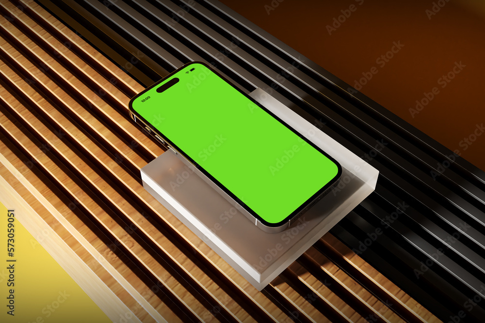 3d render illustration of apple iphone 14 pro mockup ui app display ...