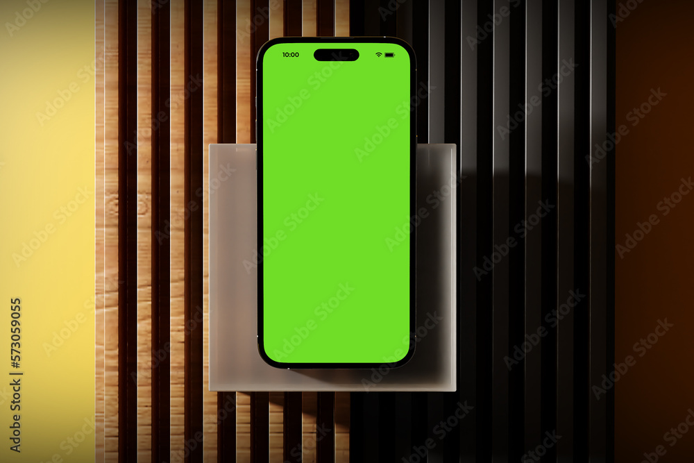 3d render illustration of apple iphone 14 pro mockup ui app display ...