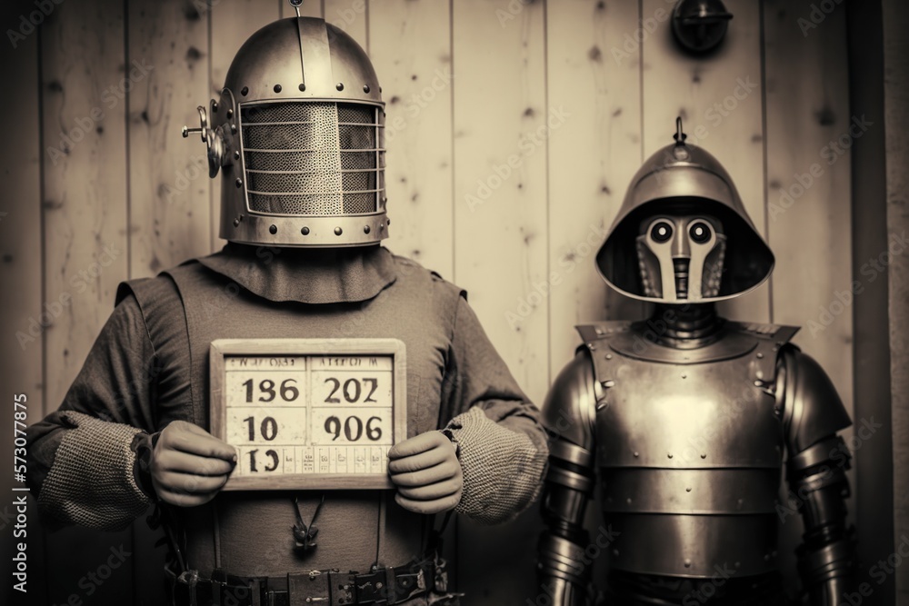 Robot bandit in the police office, concept of Robot and Bandit, created ...