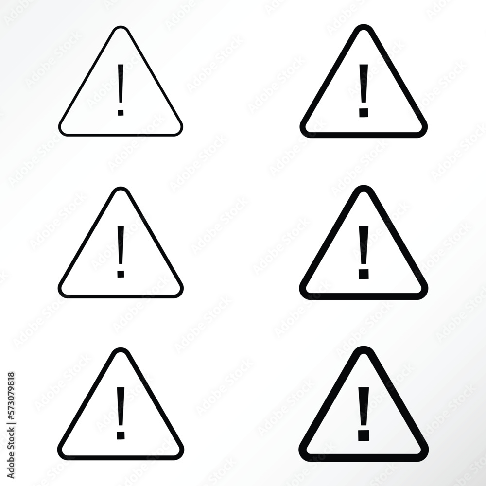 Minimalist icons of warning. Stock Vector | Adobe Stock