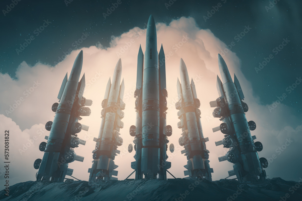 Third World War Concept With Missiles And Warheads Ready To Launch In
