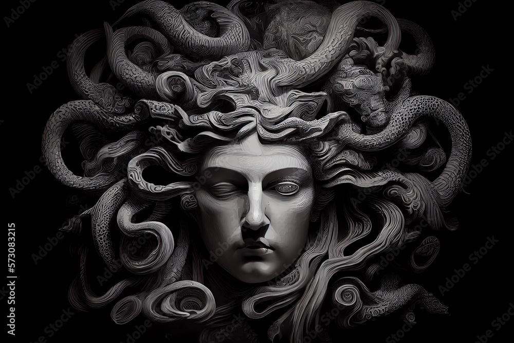 The Classic Depiction Of The Head Of The Gorgon Medusa From Ancient ... The Classic Depiction Of The Head Of The Gorgon Medusa From Ancient ...