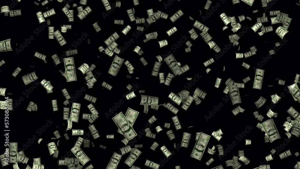 Money falling animation in 4k ultra HD, Currency with transparent ...