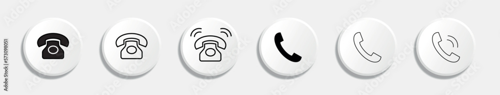 Phone icon set. Chat icon. Contact icon phone mobile call. Telephone ...