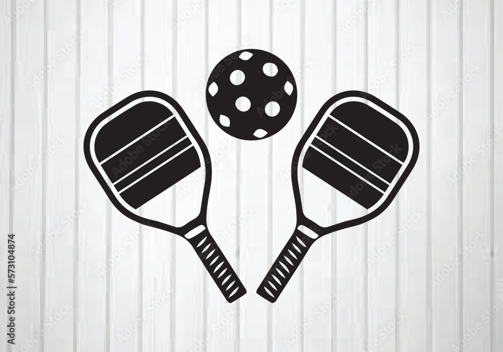 Pickleball vector, Vector traditional Symbol Icon for playing ...