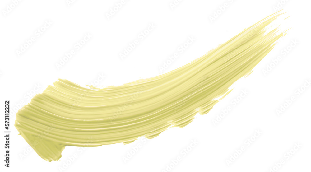 Pale yellow brush isolated on transparent background. Yellow brush ...