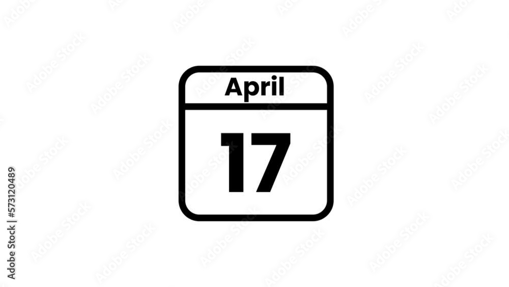 17 April calendar icon animation. Luma matte with transparent ...