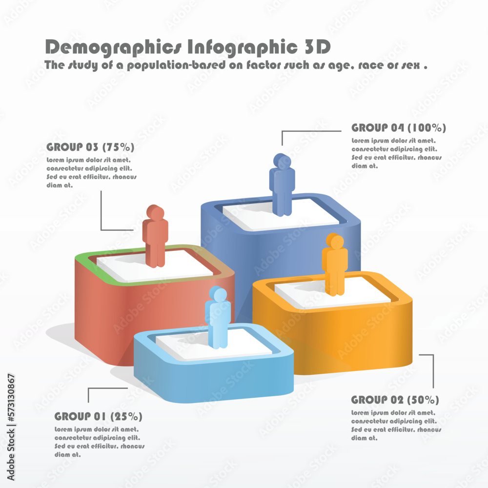 3D statistics graph, demographics chart, population datum,people modern ...