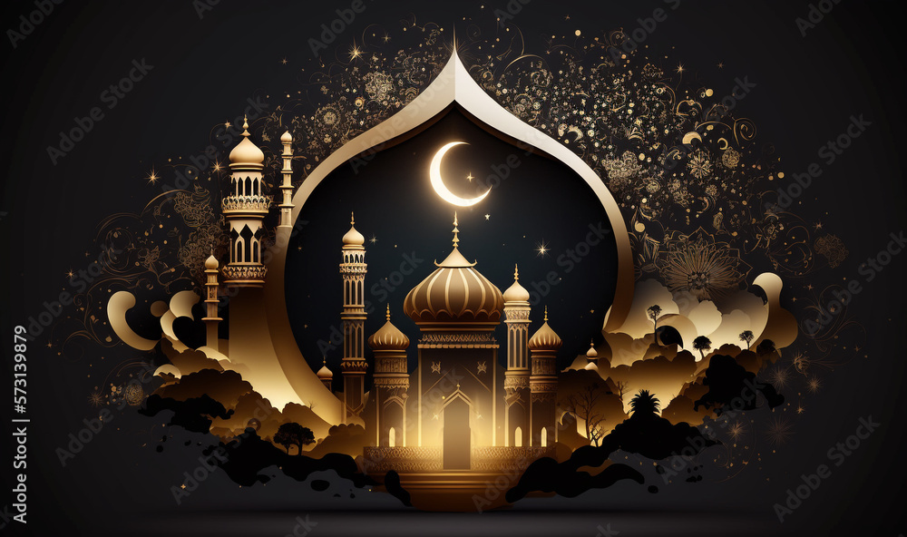 Islamic greeting Eid Mubarak cards for Muslim Holidays.Eid-Ul-Adha ...