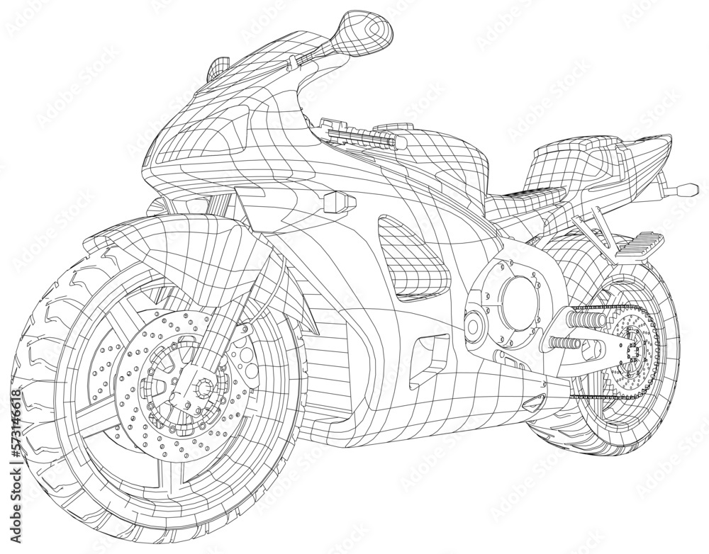 Adult motorcycle for book and drawing. cafe style. race. Moto vector ...