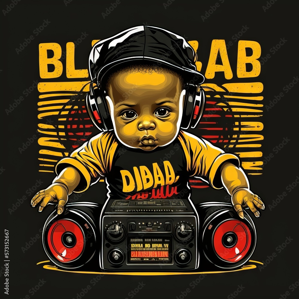 Create a Hip Hop DJ Baby Brand Logo image generative AI Stock ...