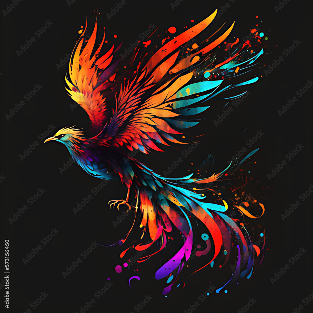 phoenix silhouette Stock Illustration | Adobe Stock