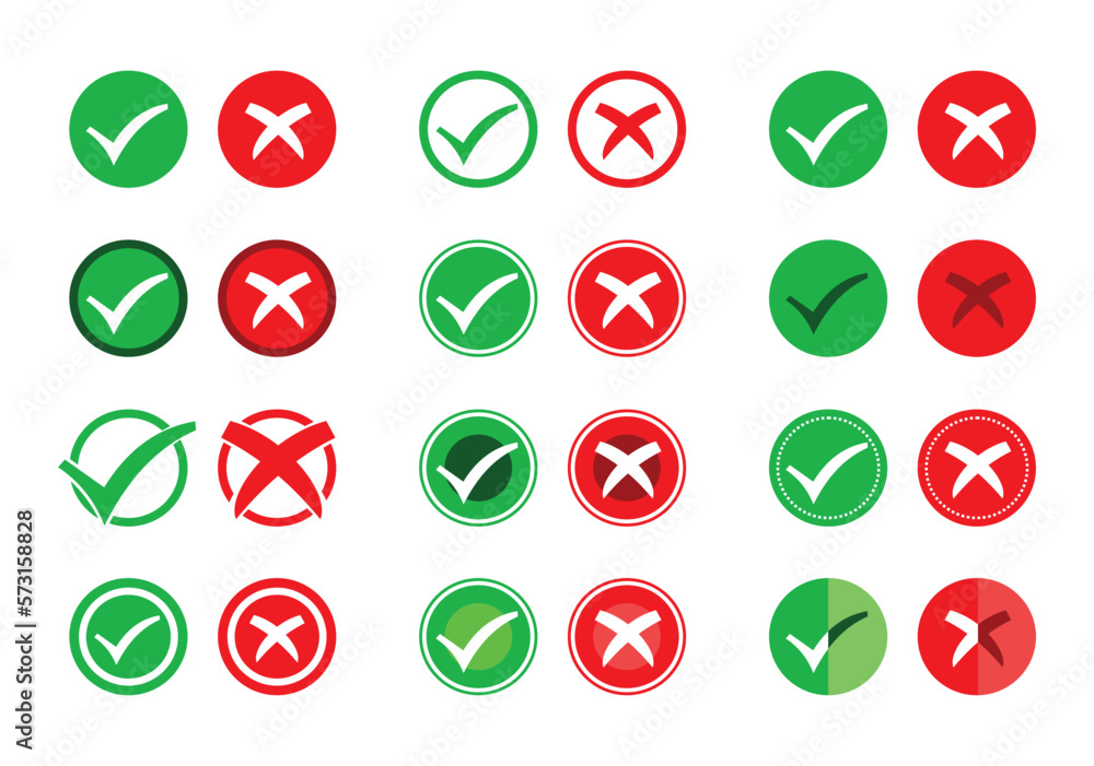 Check mark and x mark icon. Check mark cross circle icon Set red green ... Check mark and x mark icon. Check mark cross circle icon Set red green ...