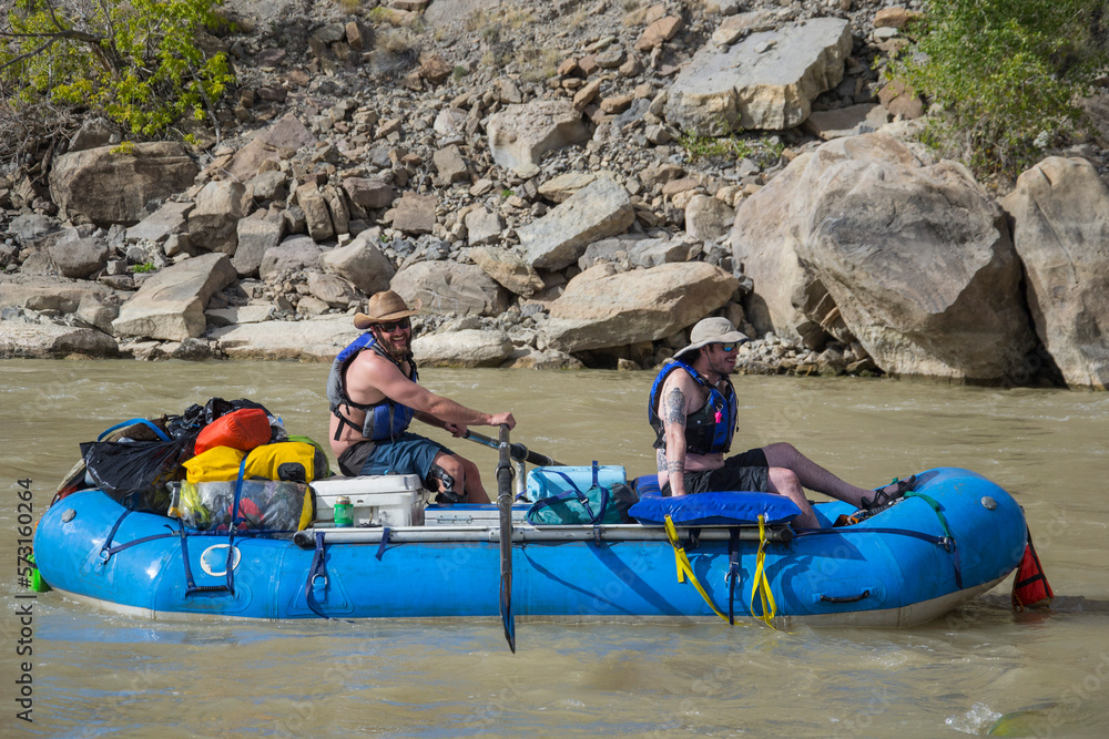 Rafting in Desolation and Gray Canyons, Green River, Utah Stock Photo ...