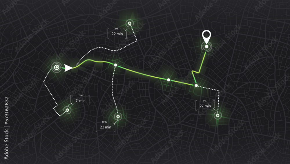 GPS map. Urban highway plan. Abstract transportation. City top view. Hi ...