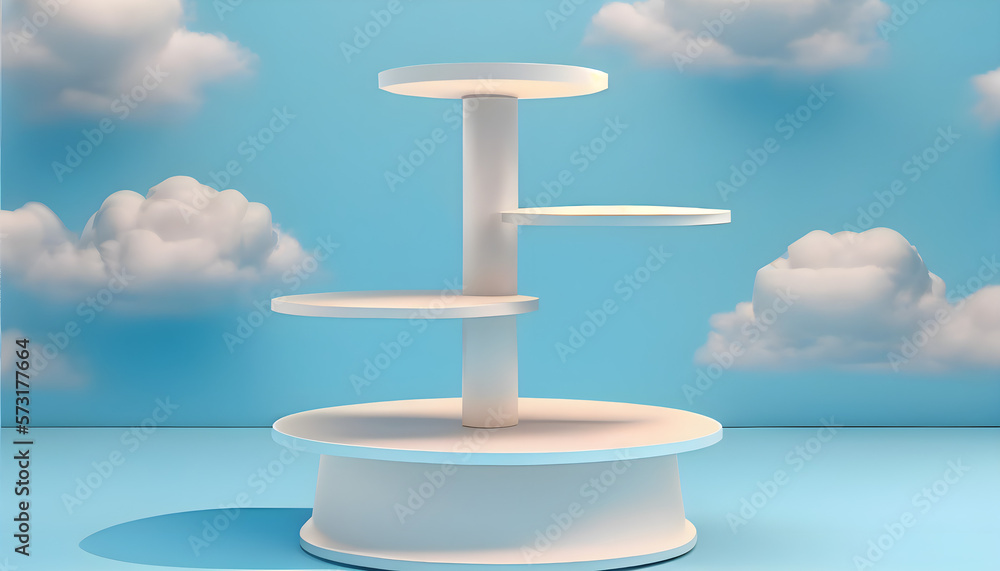 AI Generated, 3D product display stage with lighting, cosmetic product ...