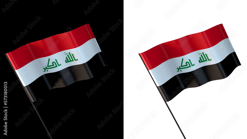 Flag of iraq on white and black backgrounds Stock Illustration | Adobe ...