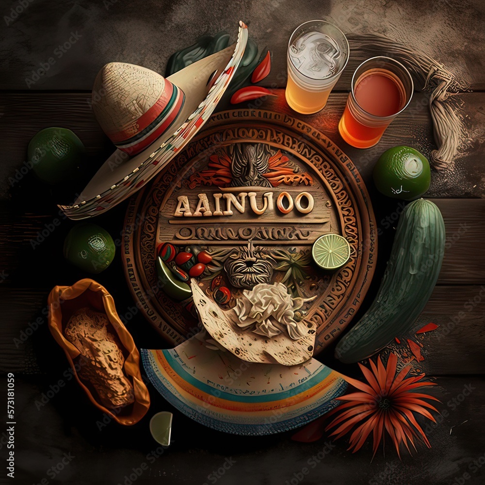 Cinco de Mayo with Sambrero. National cuisine, Mexican culture, victory ...