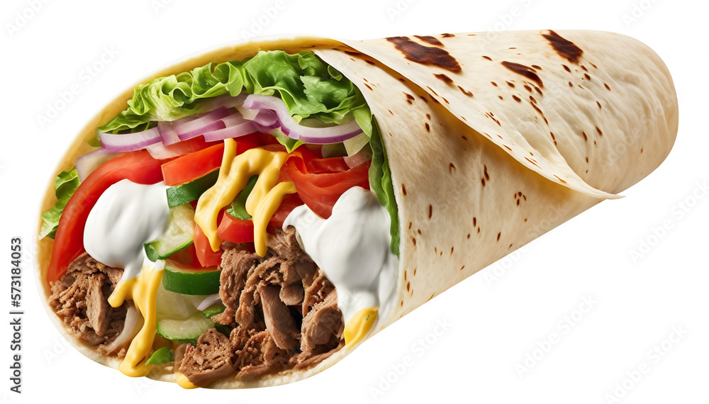Delicious shawarma cut out. Based on Generative AI Stock Illustration ...