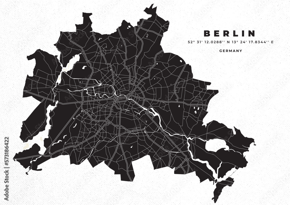 Berlin map vector poster flyer Stock Vector | Adobe Stock