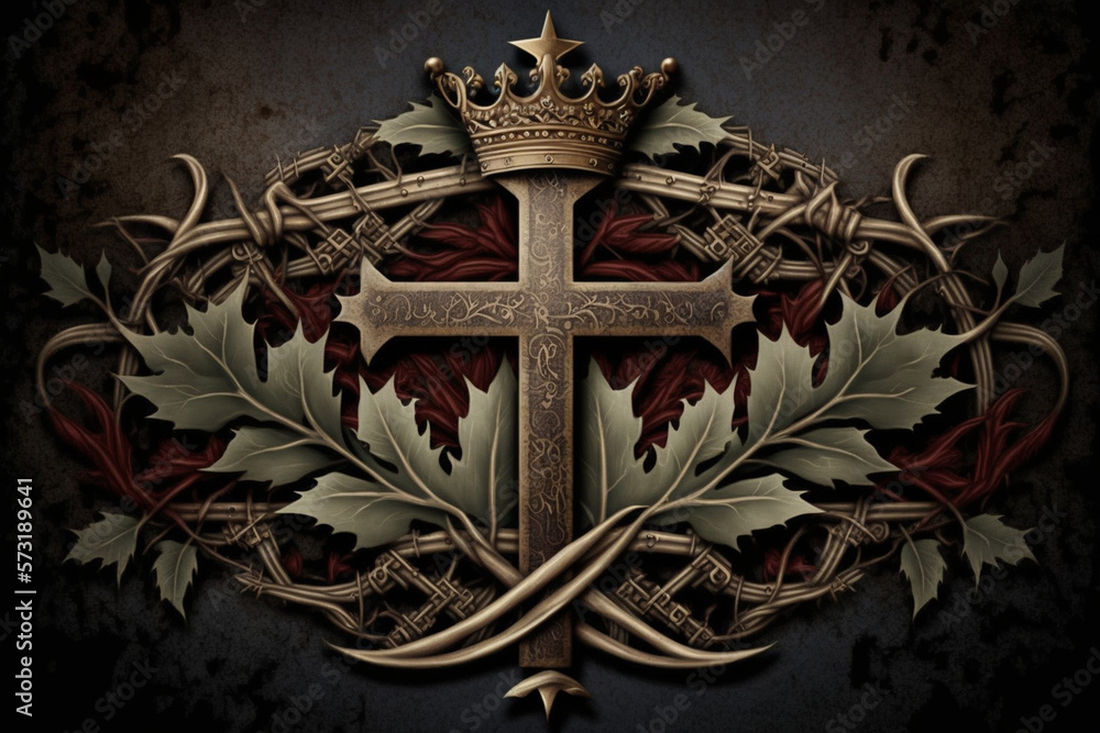 Cross and Crown: An elegant and reverent design featuring the cross and ...