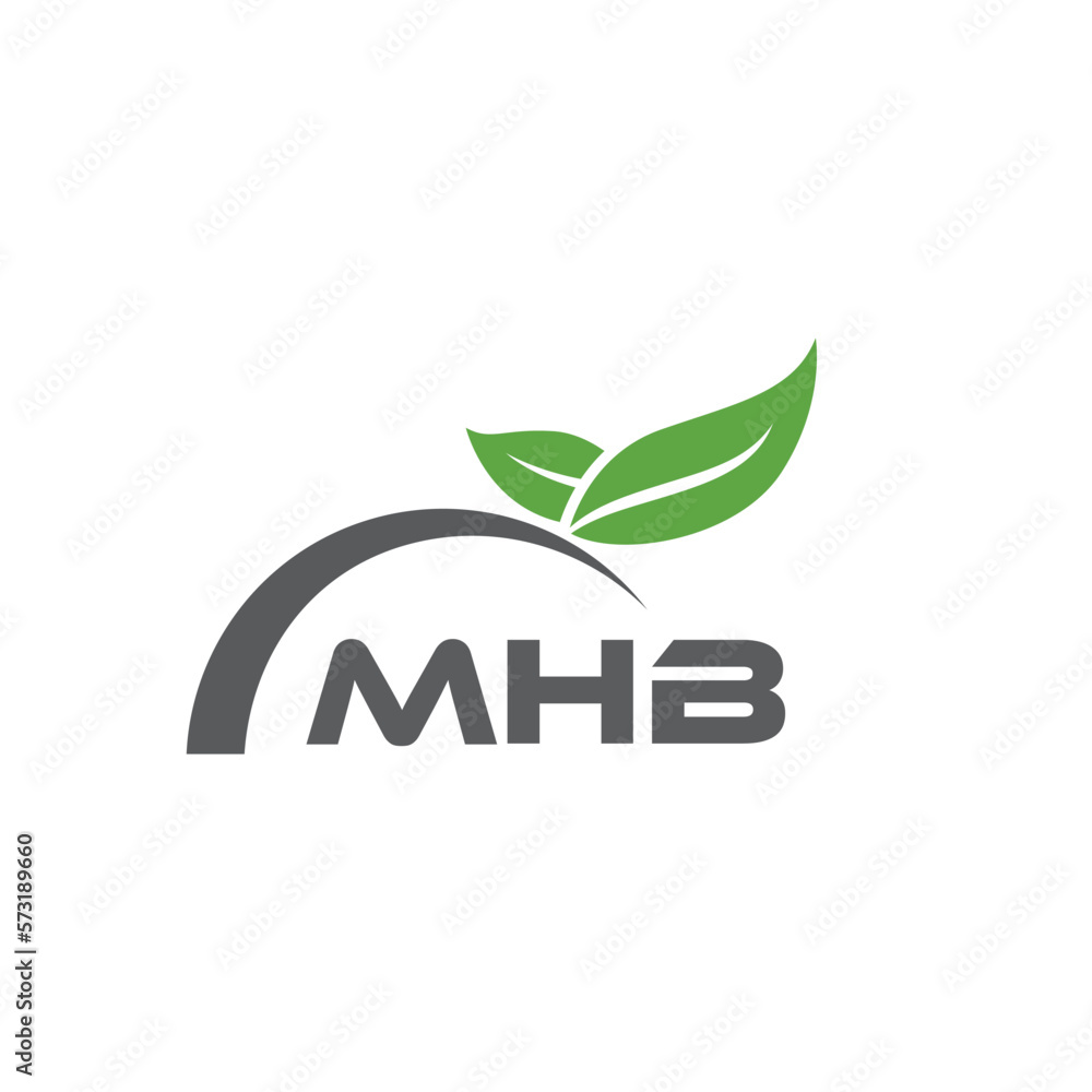 MHB letter nature logo design on white background. MHB creative ...