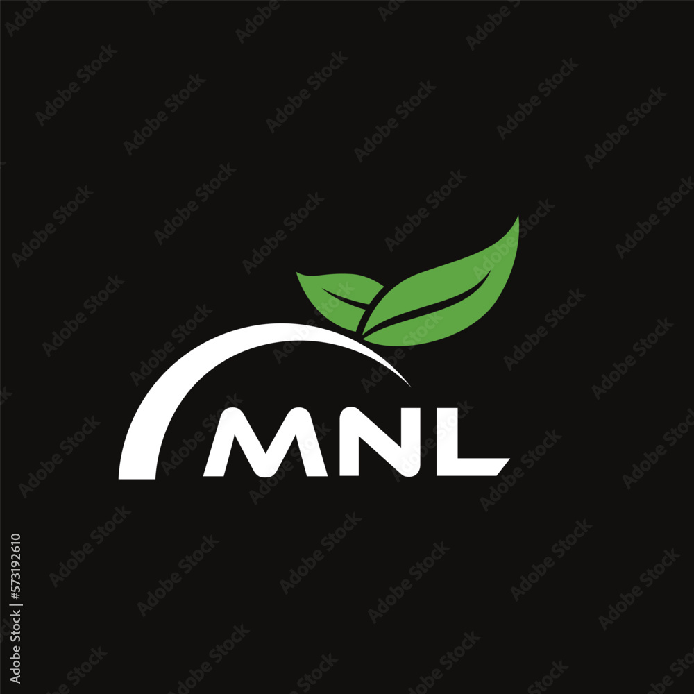 MNL letter nature logo design on black background. MNL creative ...