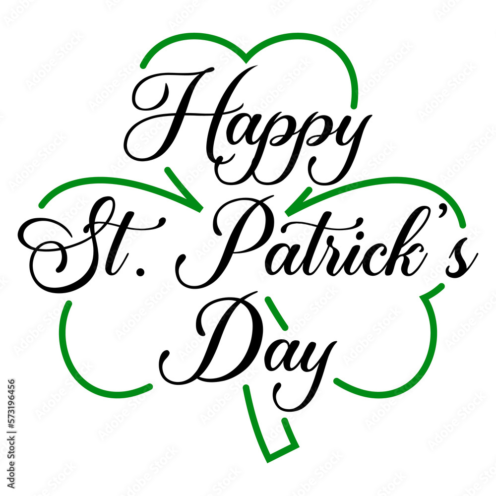 Logo del día de San Patricio. Letras de la frase Happy St Patrick's Day ...