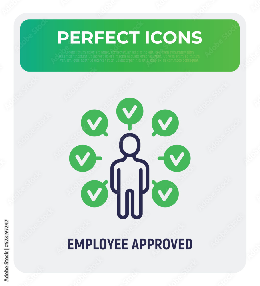 Employee is approved for job. Successful interview. Man with check ...